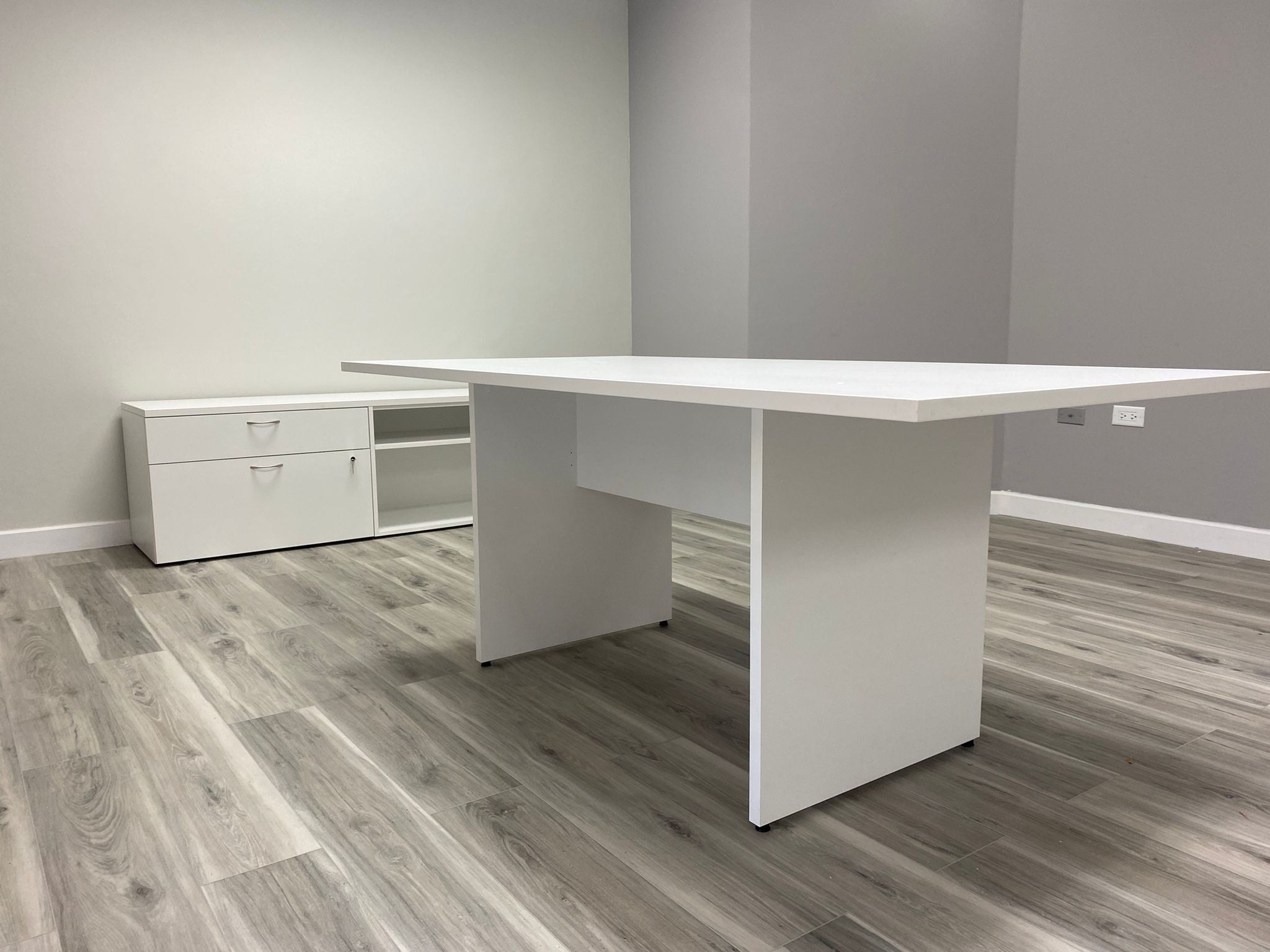 Rectangular Conference Table - White Finish – Caribbean Office Design